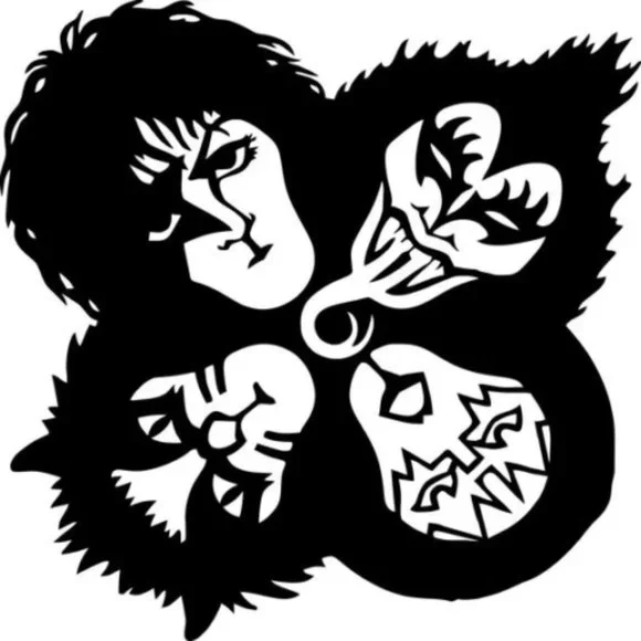 Gene Simmons Logo Stencil Kiss 02 Paul Stanley CO StoneyKins